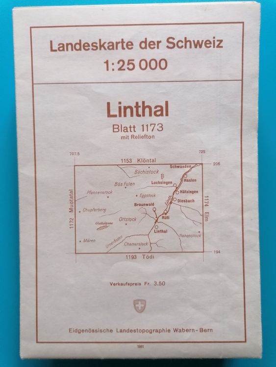 1173 Linthal🌞1:25'000 Landeskarte der Schweiz (Gebraucht) in Emmenbrücke für CHF 4.9 – mit ...