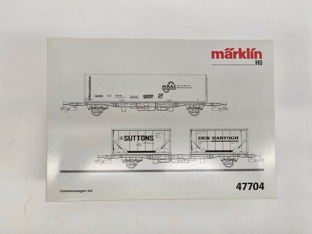 N38 MÄRKLIN 47704 Containerwagen-Set, 2 Wagen, 3 Container (Gebraucht ...