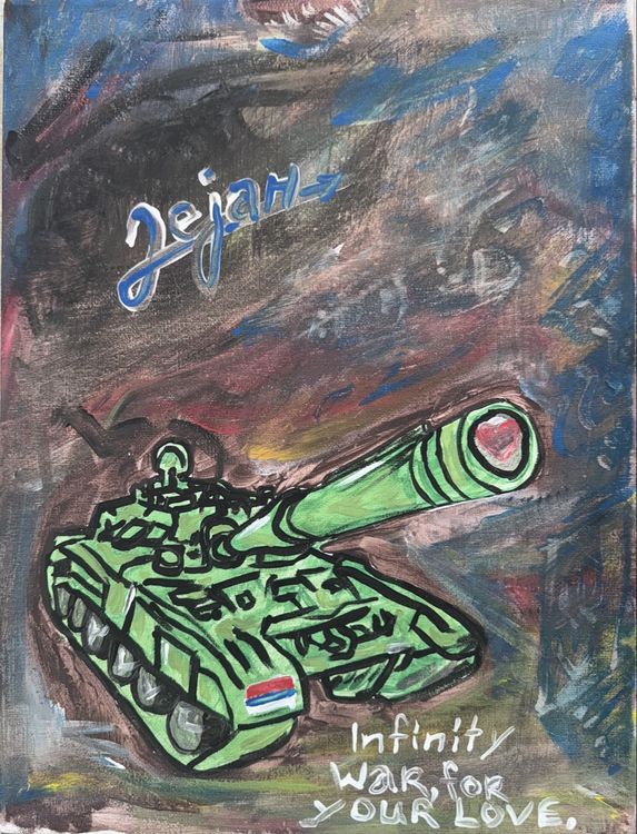 Original Ölgemälde, Panzer, Dejan, Infinity War, Kunst! (Neu (gemäss ...