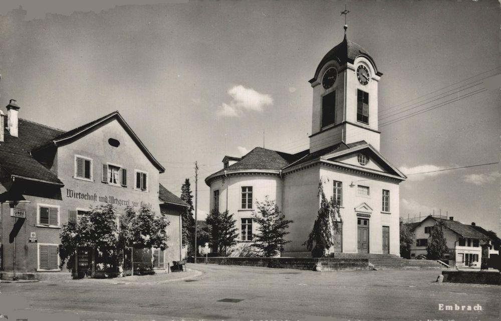 Embrach, Wirtschaft und Metzgerei zur Linde, Kirche (Gebraucht) in ...