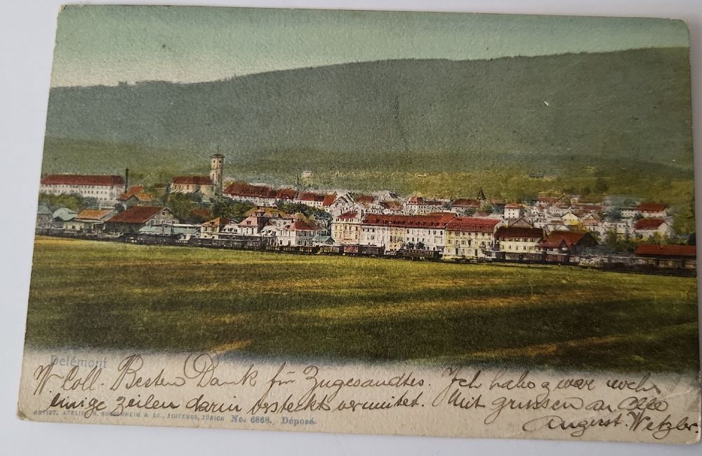 Alte Postkarte Delemont um 1907 (Gebraucht) in nunningen für CHF 8 – mit Lieferung auf Ricardo ...
