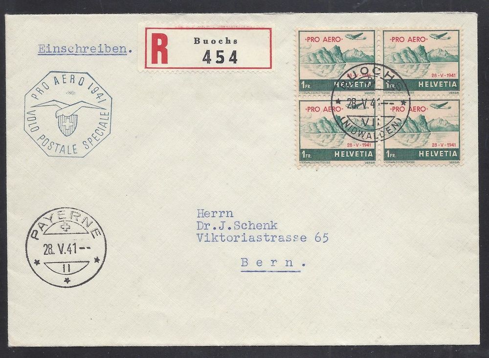 1941 : Flugpost Nr. F35 im VB (Gebraucht) in Gümligen für CHF 25 – mit Lieferung auf Ricardo kaufen
