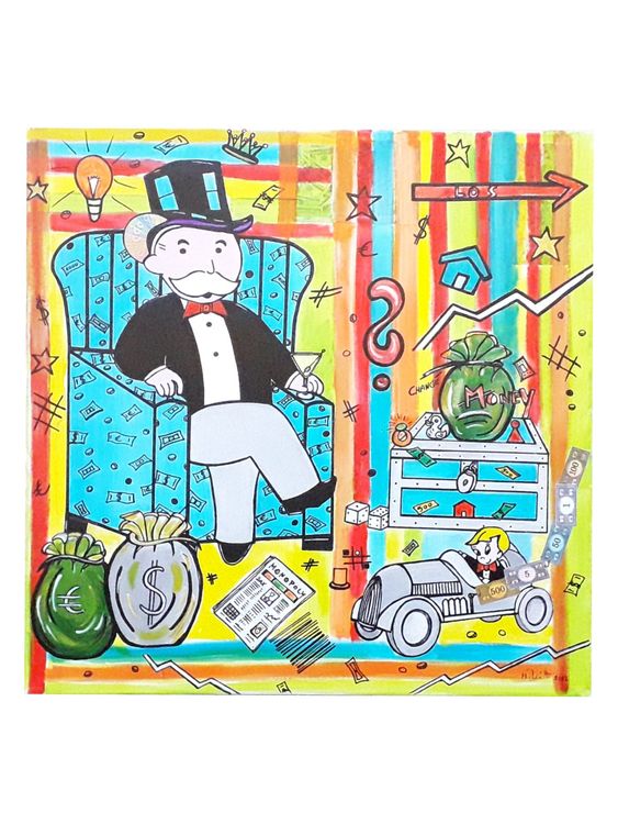 Gemälde Pop Monopoly Man Künstlerin: Manuela Reitz (Neu und originalverpackt) in Balve für CHF ...