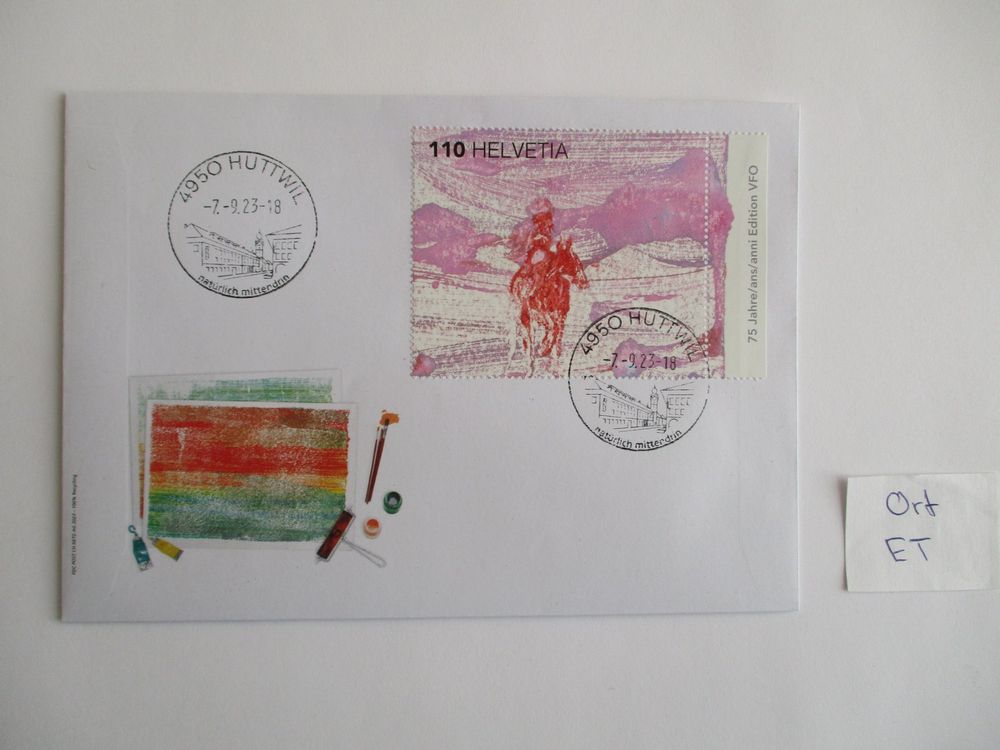 FDC Block Farb Edition mit Ort ET 4950 Huttwil (Gebraucht) in Langnau b ...