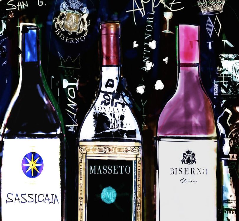 Wein Vino Pop Art Kunst Bild Biserno Solaia Masseto Modern (Neu (gemäss ...