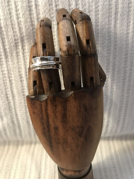 Silberring 900/00 Unikat Ring über Ring. Mass 60 (Neu und ...