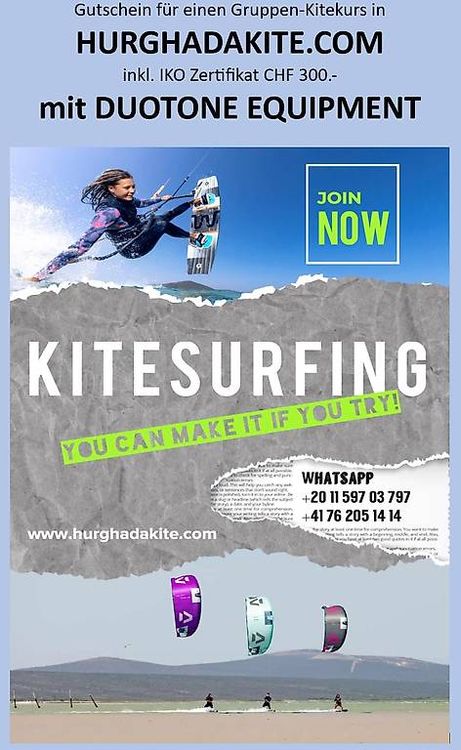 Gutschein Wing-/ Kitekurs mit Zertifikat Hurghada- DUOTONE (Gebraucht) in Wettingen für CHF 300 ...