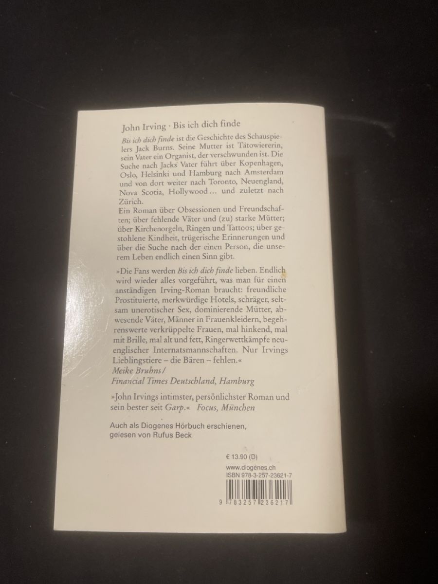 John Irving "Bis ich dich finde" - Roman, (Gebraucht) in Aarau für CHF ...