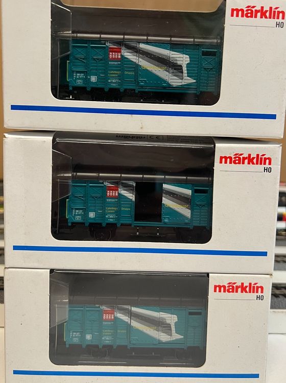 2x Märklin 46052 Wagon marchandises CFF "Gleisbauer" voie H0 (D ...