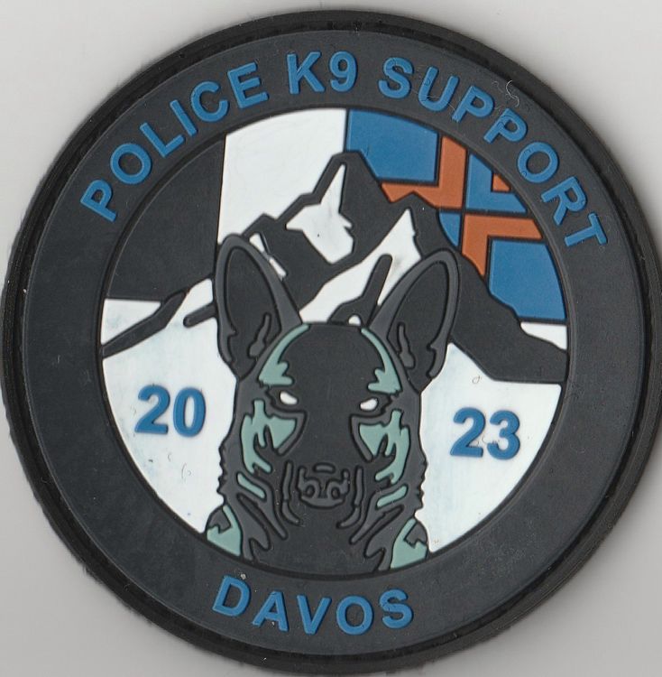 Police K9 Support Davos Patch 2023 Hund Polizei mit Klett. (Neu und ...