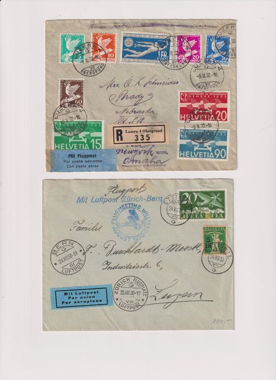 Vier tolle Flugpost- Belege !! Unbedingt anschauen !! (Gebraucht) in Bibern SH für CHF 40 – mit ...