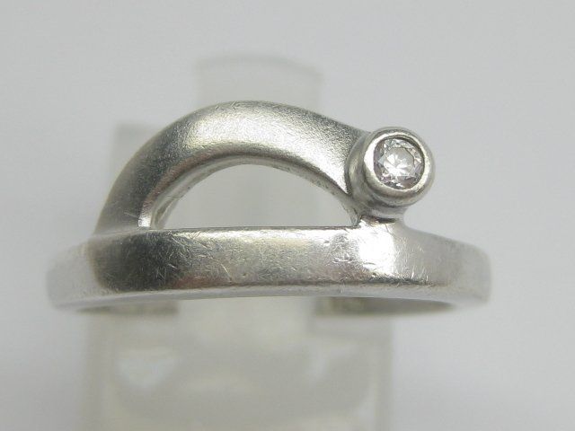 feiner Ring Silber 925 + MP weisser Schmuckstein Gr. 54 (Gebraucht) in ...