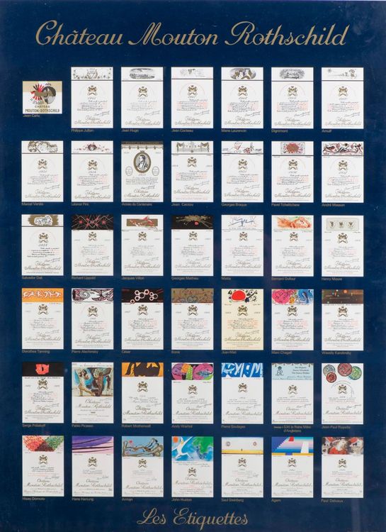 Poster Chateau Mouton Rothschild Etiketten 1929 & 1945-1985 (Neu und originalverpackt) in ...