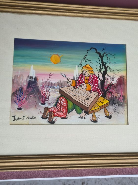 Herrliches Naif-Gemälde aus den 1970er, Ivan Michalie (Gebraucht) in ...