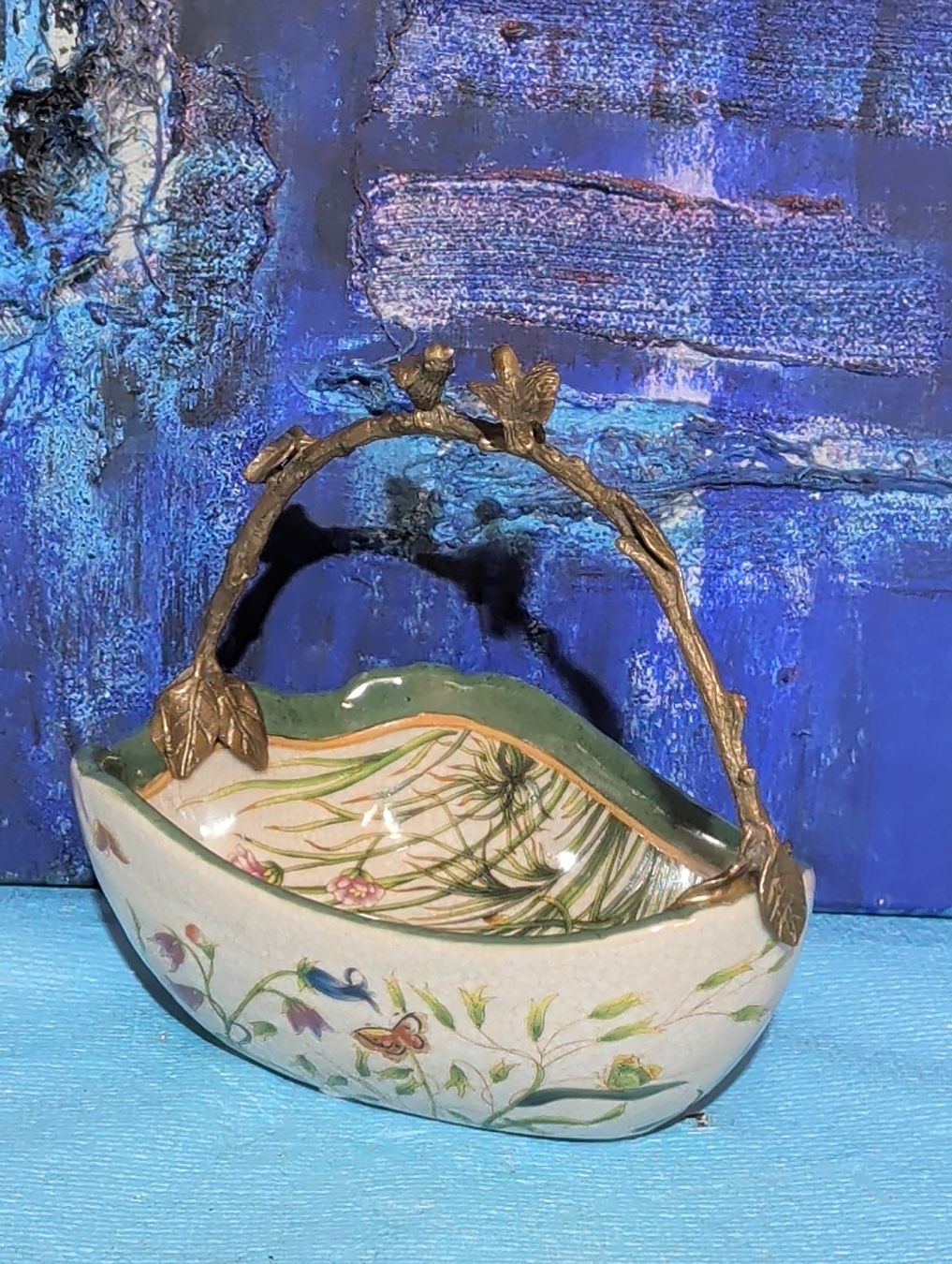 TOP VINTAGE WUNDERSCHÖNE GUETZLI PORZELLAN SCHALE VOGELGRIFF (D ...