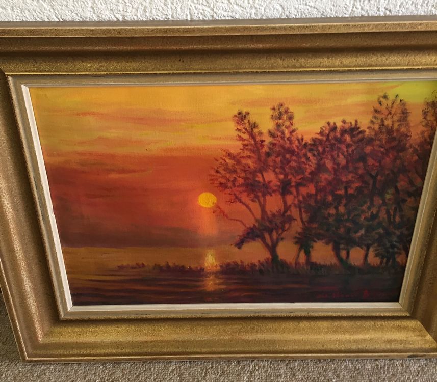 Gemälde, Bild, Henri Billiet, Sonnenuntergang (Gebraucht) in Rothrist für CHF 190 – nur Abholung ...