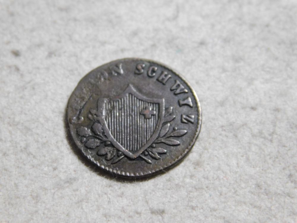 Kantonsmünze Schwyz 1845 - 2 Rappen, "breites Wappen", ss (Neu (gemäss ...