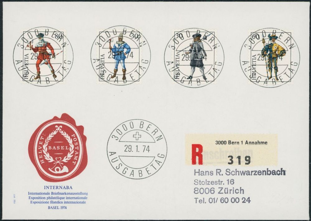 1974 - Internaba - Blockausschnitte - FDC - ET Voll Stempel (Gebraucht) in Schindellegi für CHF ...