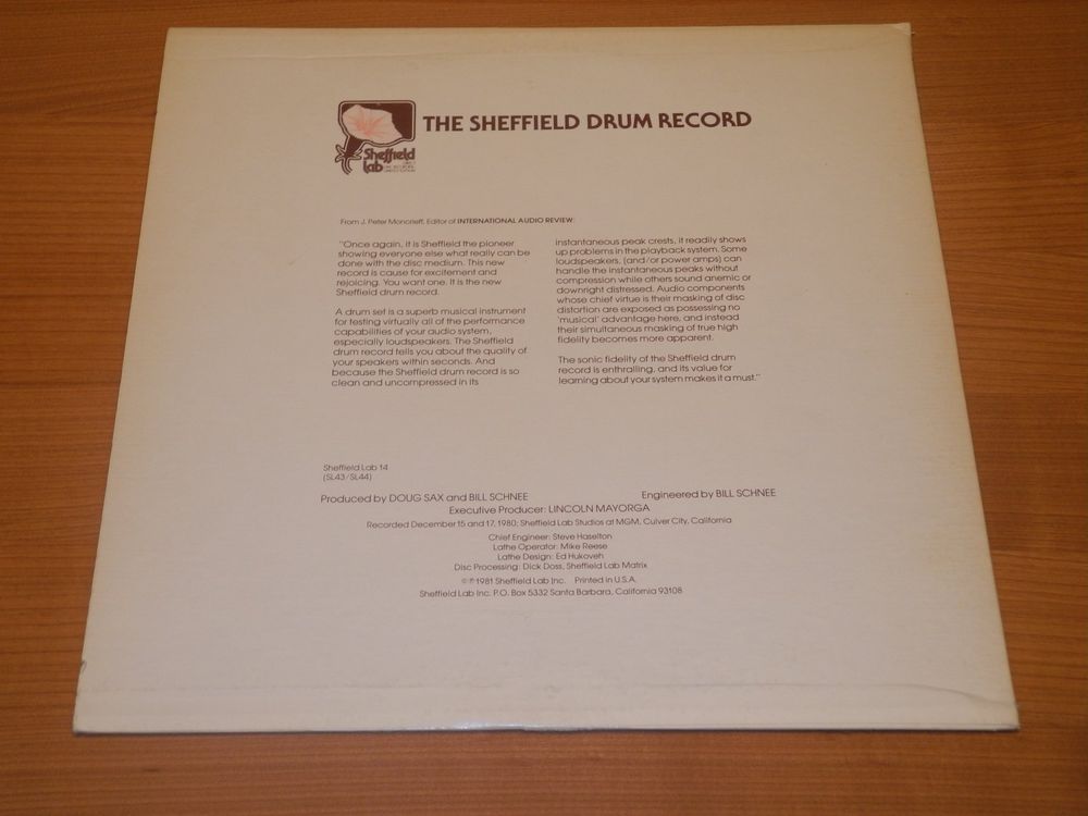 AUDIOPHILE SHEFFIELD LAB -DRUM RECORD - JIM KELTNER/RON TUTT (Neu ...