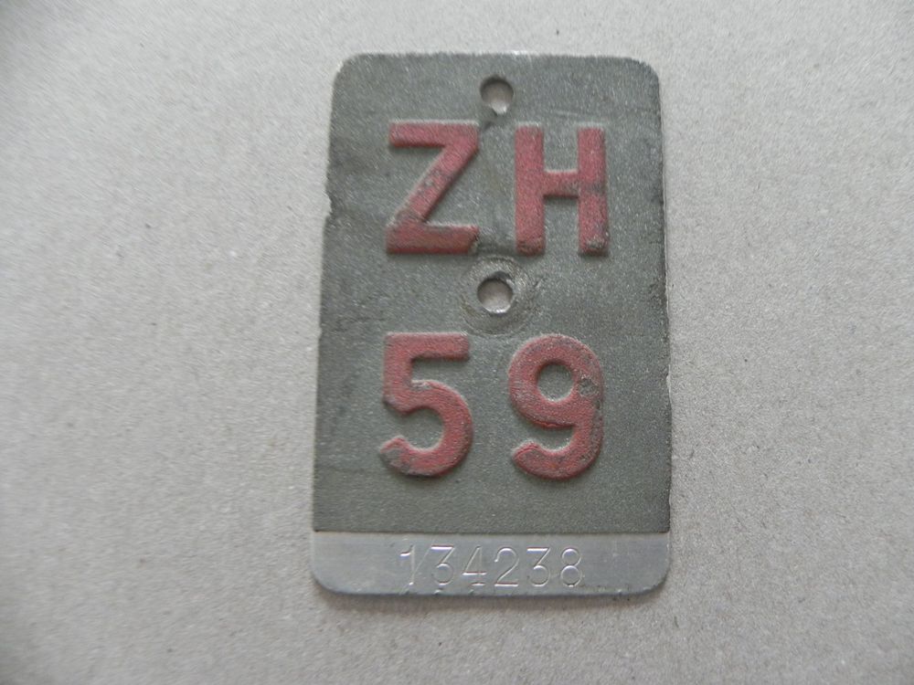 Velonummer Velo Rad ZH 1959 Zürich 59 Nummer Geschenk Bike (Gebraucht) in Siebnen für CHF 29 ...