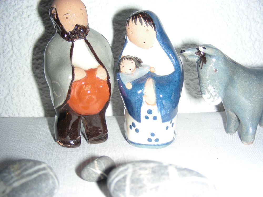 Gelzer Keramikfiguren Krippenfiguren selten Maria Josef Esel (Gebraucht ...