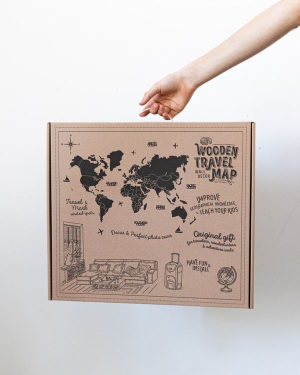 3D-Weltkarte aus Massivholz mit LED-Beleuchtung (Neu und originalverpackt) in Burgdorf für CHF ...