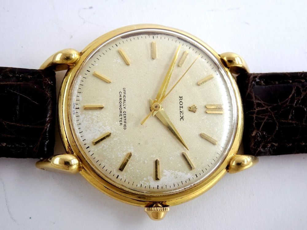 ROLEX CHRONOMETER JUMBO 1945ER TEARDROP LUGS 4364 HANDAUFZUG | Kaufen ...