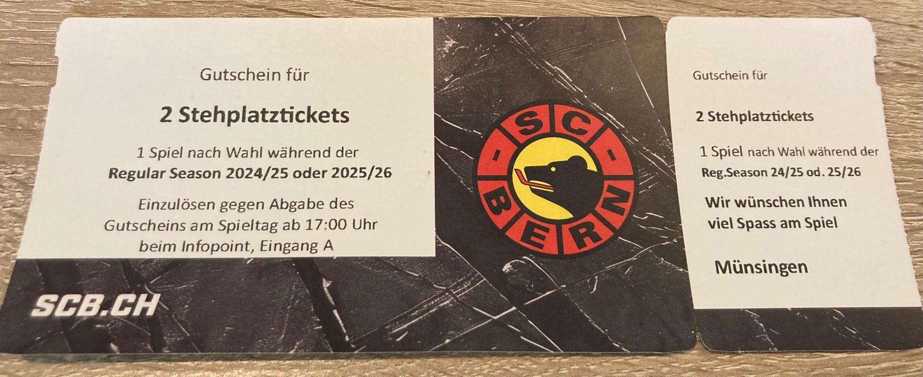 SCB Bern 2 Stehplatztickets Saison 25/26 🔥🥅 (Neu (gemäss Beschreibung ...