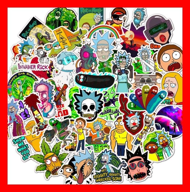 50 tlg Stickerset Rick and Morty Cartoon Comic Smith Summer (Neu und ...