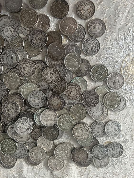 Lot de 1 kg de pièce de 1fr en argent année diverse | Kaufen auf Ricardo