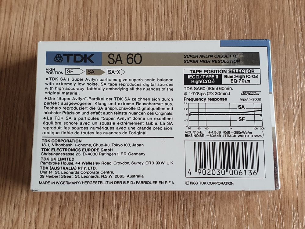TDK SA 60 IEC II TYPE II SUPER AVILYN OVP NEUVE | Kaufen auf Ricardo