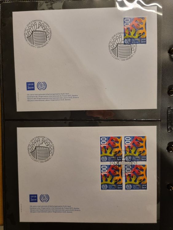 2019 FDC 100 Jahre ILO Einzel 4er Blocks | Kaufen auf Ricardo