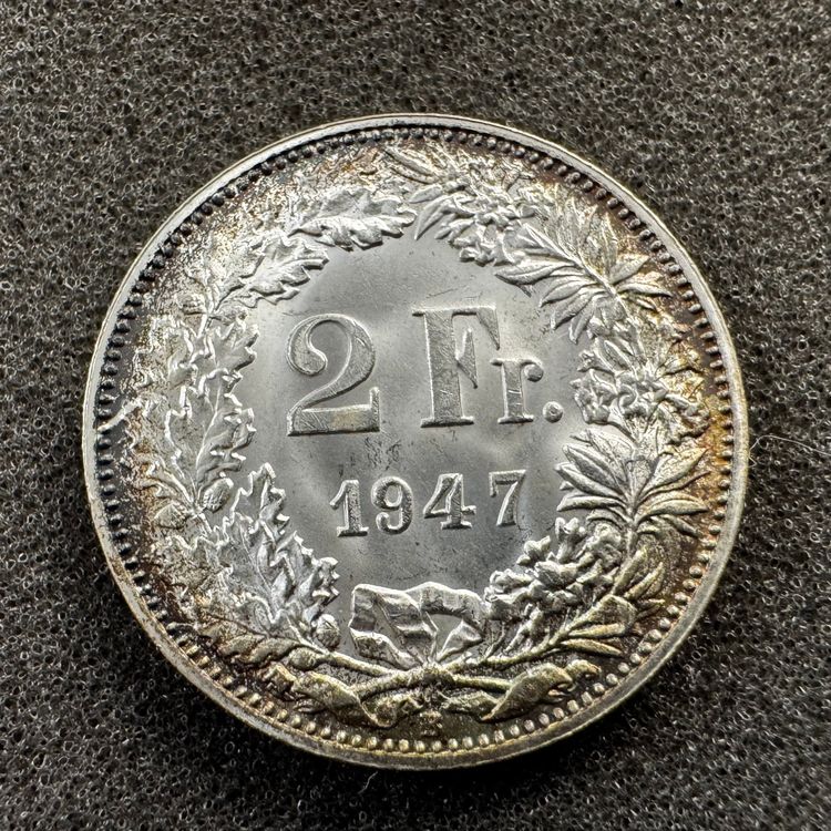 2 Franken Silber 1947 unc (Gebraucht) in Reitnau für CHF 1 – mit ...