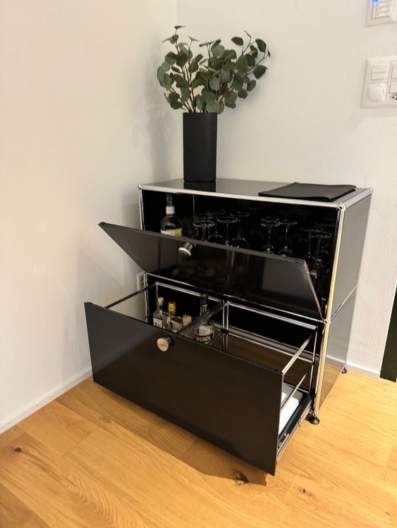USM Haller Sideboard, schwarz, 2x1, Auszug und Fach / selten (Gebraucht ...
