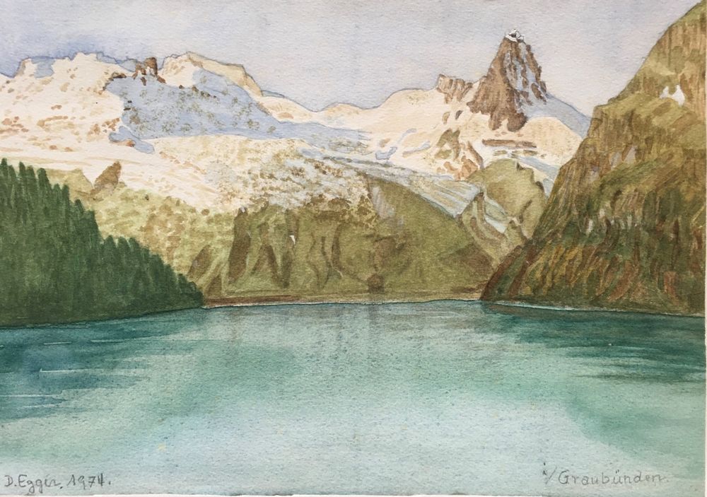 Dora Egger, Bern, Aquarell, Zervreila, Graubünden | Kaufen auf Ricardo Dora Egger, Bern, Aquarell, Zervreila, Graubünden | Kaufen auf Ricardo