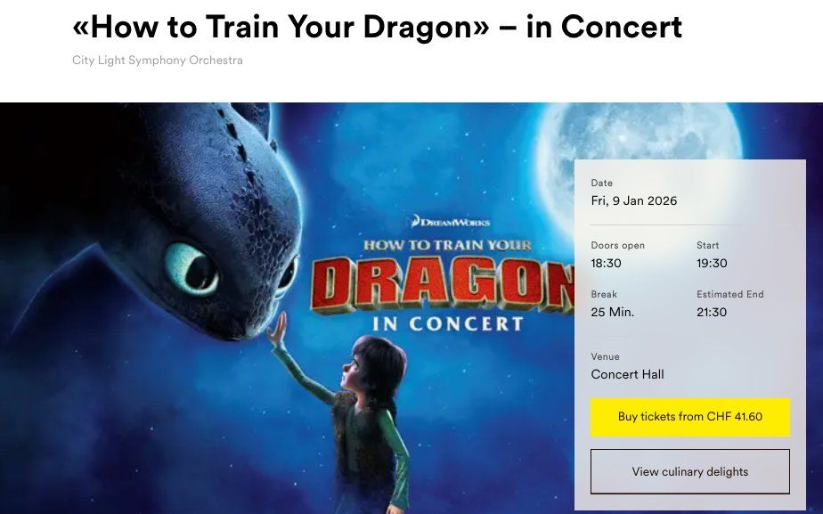 1x Ticket for «How to Train Your Dragon» – in Concert (Neu und ...