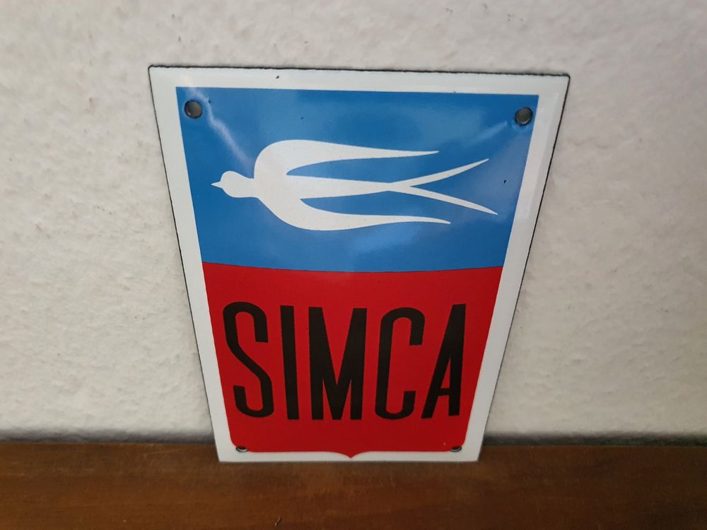 Emailschild Simca France Logo, Emaille Schild Reklame Retro | Kaufen ...