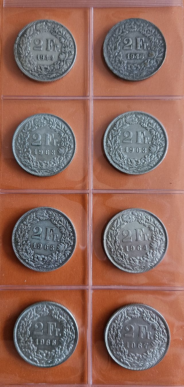 2 frs Argent Helvetia, millésimes divers (D'occasion) à LAUSANNE pour ...