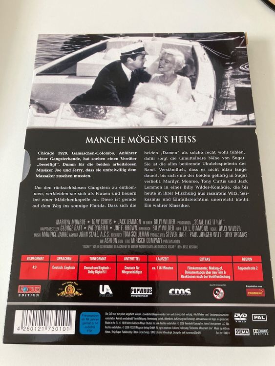 Manche mögen's heiß (Marilyn Monroe / Curtis /Lemmon) - Dvd (Gebraucht) in Arbon für CHF 3 – mit ...