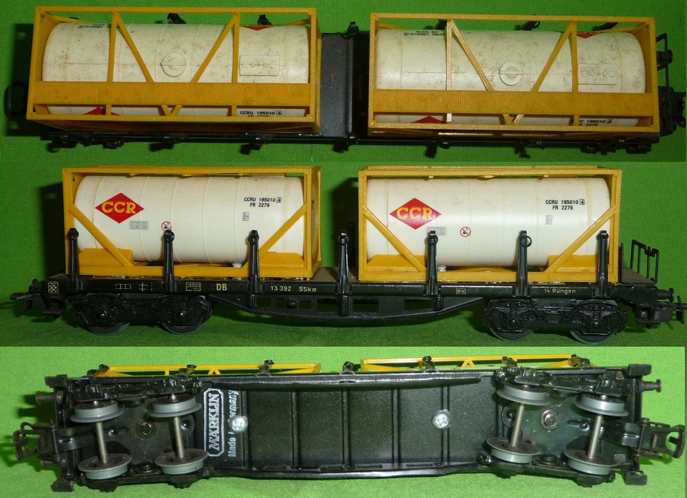 DB Vierachs-Rungenwagen antiker Märklin 392 m. CCR-Container (Gebraucht ...