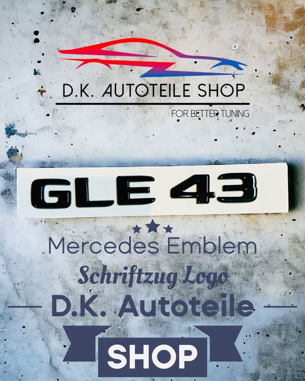 Mercedes AMG GLE43 Emblem Schriftzug Logo aus ABS Schwarz (Neu und ...