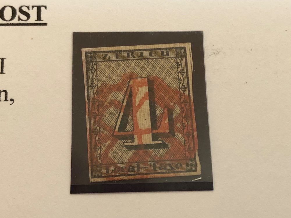 ZH4 - die erste Schweizer Briefmarke in Ausstellungsqualität (Gebraucht ...