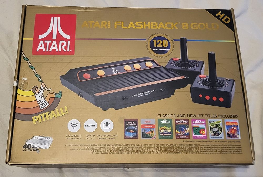 Console Classic Mini Atari 2600 GOLD + 120 Jeux + 2 Manettes (D ...
