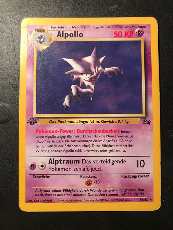 Alpollo first edition pokemon fossil pokemon (Gebraucht) in Oberbalm ...