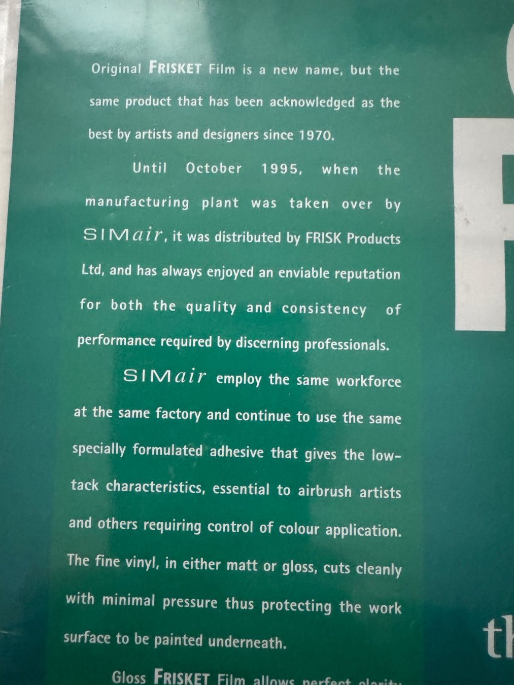original FRISKET Film matt finish - Air Brush - NEU & OVP (Neu und ...