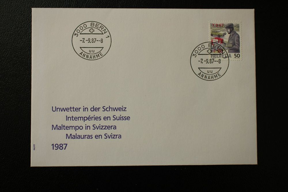 Postbote ZNr. 738 mit rotem Aufdruck-Unwetter in der Schweiz (Gebraucht) in Wiedlisbach für CHF ...