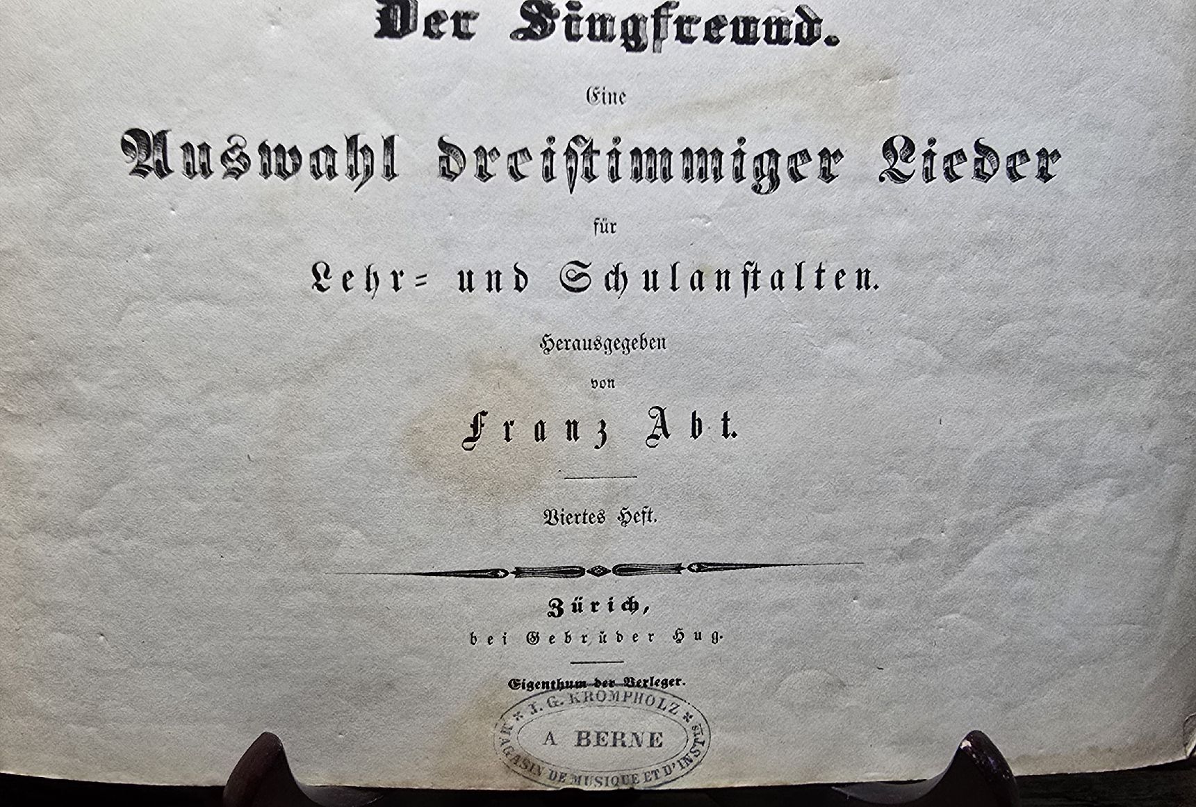Antikes Liederbuch "Der Singfreund" von Franz Abt, Rarität (Gebraucht ...