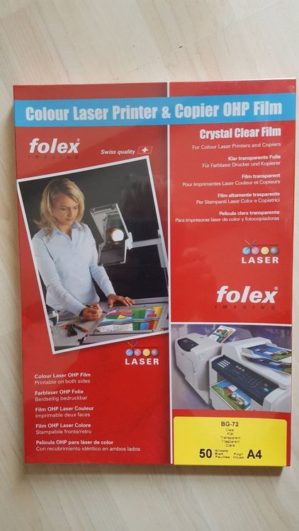 20 Pack, Folex Color Laserfolie, Preis ist für 1 Pack (Neu und originalverpackt) in Schönengrund ...