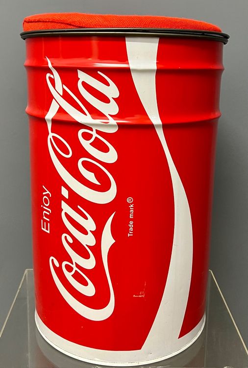 Vintage 80 Jahre Hocker Coca-Cola Blech Trommel Hocker Italy | Kaufen ...