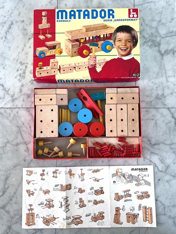 Set Vintage Holz Baukästen Matador Korbuly Ki 1 + Ki 2 1972 (Gebraucht) in Luzern für CHF 50 ...